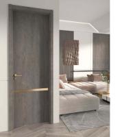 China Modern Solid Hotel Melamine Wooden Interior Doors Soundproof Brown Grey for sale