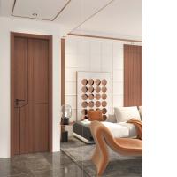 China Modern Solid Hotel Melamine Wooden Interior Doors Soundproof Brown Grey for sale