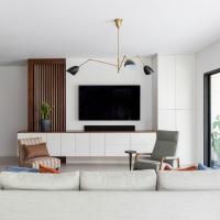China Matte Lacquer Wall Mounted TV Cabinet Modern Simple High Gloss White TV Bench for sale