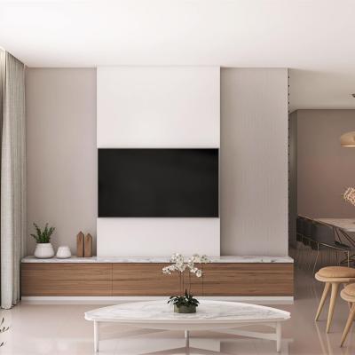 China Modern White Dark Grey Wall Mounted TV Cabinet Melamine TV Unit Bench 350-450mm for sale