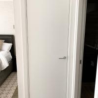 China Apartment Melamine Wooden Interior Doors Modern Design Black Brown for sale
