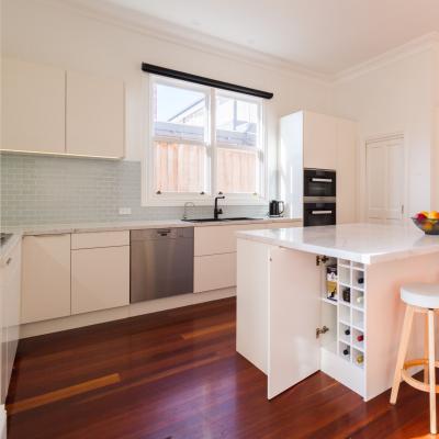China Matt White 12mm Thick Melamine Kitchen Cabinet For Apartment Projects for sale