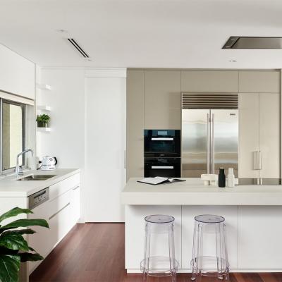 China White And Light Grey Lacquer Kitchen Cabinet Stainless Steel Adjustable Leg for sale