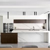 China White Lacquer And Timber Veneer Kitchen Units L Shape Kitchen Unit for sale