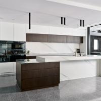 China White Lacquer And Timber Veneer Kitchen Units L Shape Kitchen Unit for sale