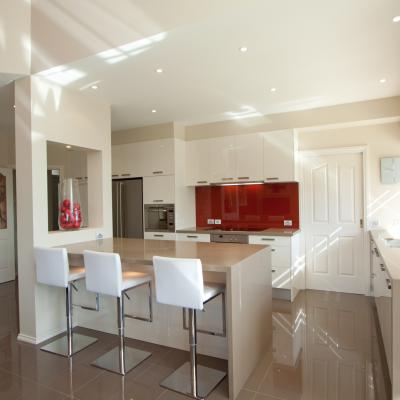 China White Lacquer Complete Kitchen Cabinet Modern Handle MDF High Gloss for sale