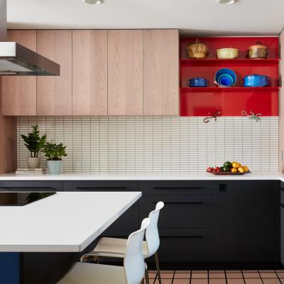 China SGS Wood Texture Melamine Kitchen Cabinet Complete Kitchen Furniture for sale