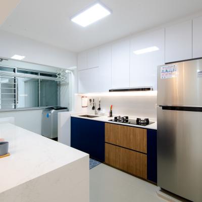 China Modern High Gloss White Lacquer Kitchen Cabinet Small Navy Blue Storage Home Modular Wood Texture for sale