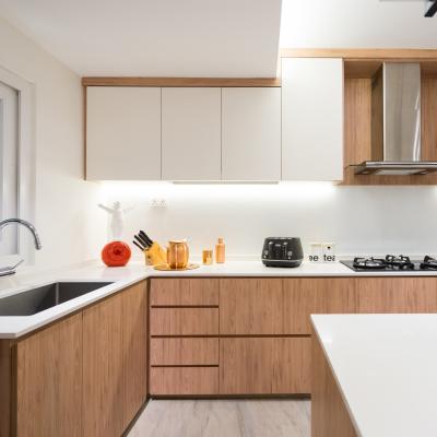 China 16MM 18MM Carcass Thickness Melamine Kitchen Cabinet Set Environment Friendly for sale