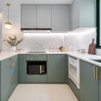 China Gray And Blue Lacquer Storage Cupboard Metal Handle Small Set With Sink Kitchen Cabinets for sale