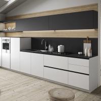 China Melamine Finish Kitchen Hanging Cabinet White Black Handless 16mm MDF Custom Size for sale