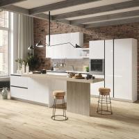 China I Shape White Glossy Kitchen Cabinet Modern Italian Kitchen with Drawers and Island 580mm Base Unit for sale