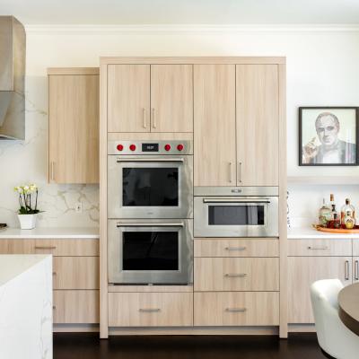 China Wood Ash Melamine Finish Functional Kitchen Cabinet Set With Pantry for sale