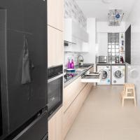 China L Shape Small Kitchen Cabinet White And Wood Grain Handless Open Shelf Melamine for sale