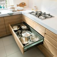 China White Wood Grain Melamine Small Handless Kitchen Cabinets Modern Standard Home Mini Kitchenette for sale