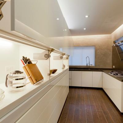 China White Gloss Lacquer Kitchen Cabinet Base with Drawers 580mm Width DTC Hinges for sale