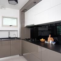 China Small Size High Gloss Gray And White Lacquer Kitchen Cabinet Smart Kitchen Pantry Cabinet for sale