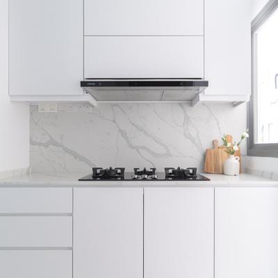 China Matte White Melamine Kitchen Cabinet Full Imported China 18mm MDF Custom Sizes for sale
