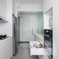 China Small Size Cheap Price Kitchen Cabinet Sets White Melamine Project Kitchen Cabinet for sale