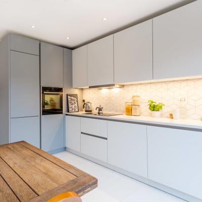 China White And Gray Mini Kitchen Cabinet Lacquer Kitchenette Ready To Assemble for sale