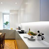 China L Shape White And Gray Kitchen Storage Cabinet Lacquer Kitchenette All In One for sale
