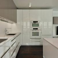 China High Gloss Acrylic Kitchen Cabinet L Shape Kitchen Island Table for sale