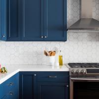 China Reasonable Price Home Blue Kitchen Unit Cabinet U Shape Lacquer Modern Kitchen Cabinets USA for sale