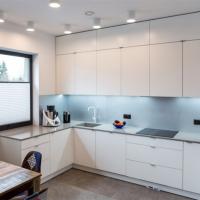 China Modern U Shape High Gloss Lacquer Kitchen Wall Cabinet 350mm Depth for Villa Apartment for sale