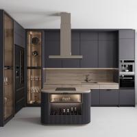 China Luxury Corner Glass Kitchen Display Cabinets Ready To Assemble Modern Storge Lacquer Cabinets Kitchen for sale