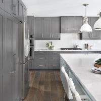 China Classical Solid Wood Grey Shaker Kitchen Cabinets Sets For Room Furniture for sale