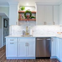 China White Thermofoil L Shape Kitchen Cabinet Set Shaker Style 580mm Base Unit MDF for sale