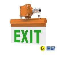China 100-277VAC 6W Explosion Proof Led Exit Sign Copper Free Aluminium Enclosure for sale