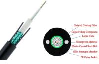 China OUTDOOR OPTICAL CABLE GYXTW SM G652D  4 Core Armored 8mm PE,  2*1.0mm Steel Wire Strength Member for sale