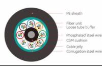 China GYTS 24 Core Outdoor Fiber Optic Cable SM G652D  Steel Tape Armored PE  Burial/aerial/duct Laying for sale