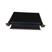 China 1U 12 Ports 24 Ports Slide Drawer Type Optic Fiber Patch Panels for SC LC FC Connectors black for sale