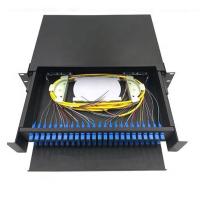 China 2U 3U 48 96 192 Cores Slide Drawer Type Optic Fiber Patch Panels SC LC FC Adapters Black / Grey for sale