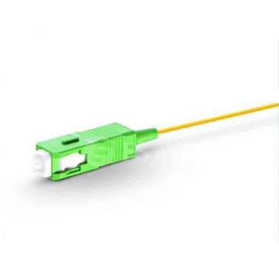 China SCAPC SC PC SM 0.9mm 1m G652D PVC Yellow Jacket Fiber Optic Pigtail for sale