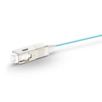China SC/UPC Fiber Optic Pigtail 0.9mm Multimode OM3 Aqua 1M for sale