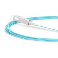 China SC/UPC Fiber Optic Pigtail 0.9mm Multimode OM3 Aqua 1M for sale