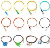 China SC/UPC Fiber Optic Pigtail 0.9mm Multimode OM4 Pink 1M for sale