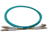 China LC-LC Fiber Optic Patch Cord MM 50/125 LC Duplex DOBLE   OM3 Aqua  3M for sale