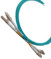 China LC-LC Fiber Optic Patch Cord MM 50/125 LC Duplex DOBLE   OM3 Aqua  3M for sale