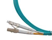 China LC-LC Fiber Optic Patch Cord MM 50/125 LC Duplex DOBLE   OM3 Aqua  3M for sale