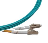 China LC-LC Fiber Optic Patch Cord MM 50/125 LC Duplex DOBLE   OM3 Aqua  3M for sale
