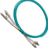 China LC-LC Fiber Optic Patch Cord MM 50/125 LC Duplex DOBLE   OM3 Aqua  3M for sale