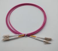 China LC-LC Fiber Optic Patch Cord MM 50/125 LC Duplex DOBLE Optical Cable  OM4 pink  3M for sale