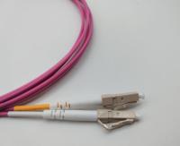 China LC-LC Fiber Optic Patch Cord MM 50/125 LC Duplex DOBLE Optical Cable  OM4 pink  3M for sale