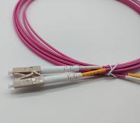 China LC-LC Fiber Optic Patch Cord MM 50/125 LC Duplex DOBLE Optical Cable  OM4 pink  3M for sale