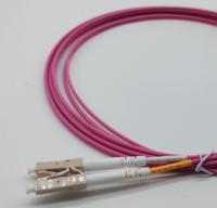 China LC-LC Fiber Optic Patch Cord MM 50/125 LC Duplex DOBLE Optical Cable  OM4 pink  3M for sale