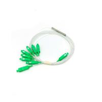 China 1 * 8 Steel Tube Type G657A SC / APC Connector 1m 0.9mm PLC Fiber Optic Splitters for sale